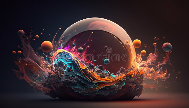 The Universe is Placed in a Bursting Bubble, Creative Concept Stock ...