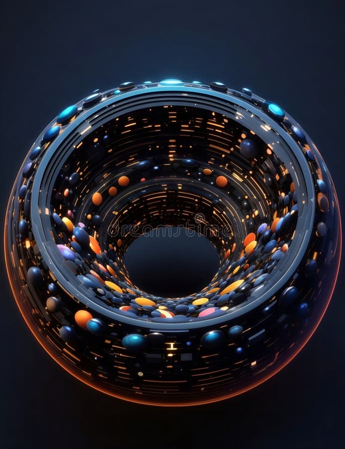 Universe in Rotating Symmetrical Style, Illustration Black Background ...