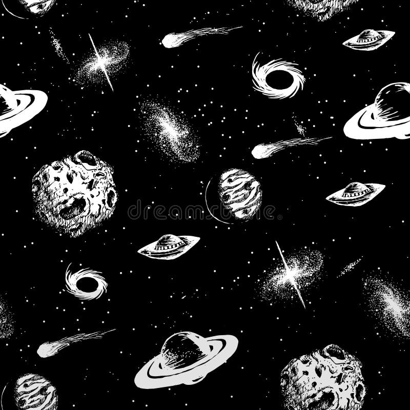 Universe Seamless Pattern Vector Illustration Stock Vector ...
