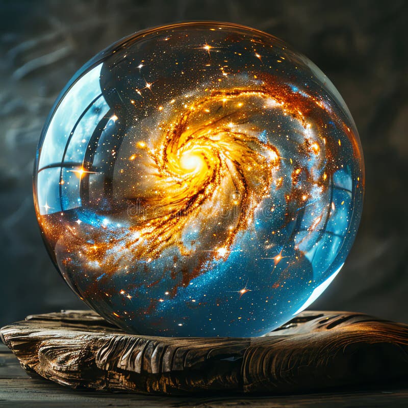 Universe in Small Glass Sphere, AI Generated Stock Illustration ...