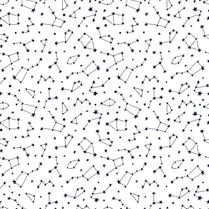 Universe Texture Design. Stylized Night Sky Seamless Pattern with ...