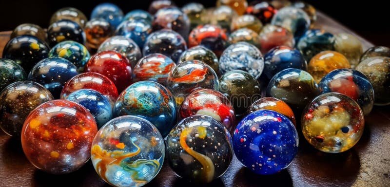 Universes Inside in a Placer of Balls Stock Illustration - Illustration ...