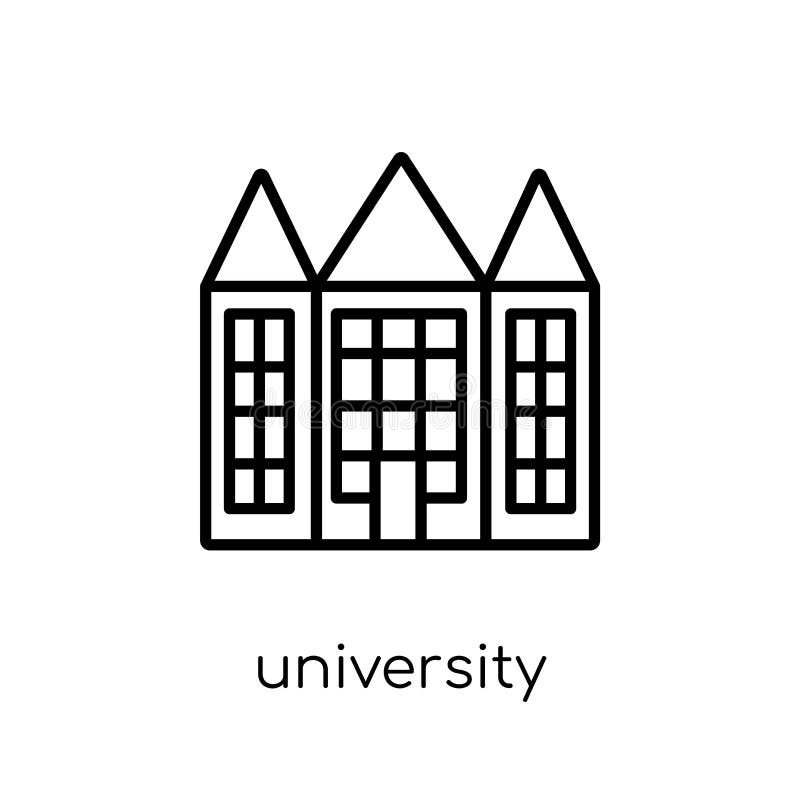 Universitair Pictogram in Vlak Vector Universitair Pictogram Op Witte ...