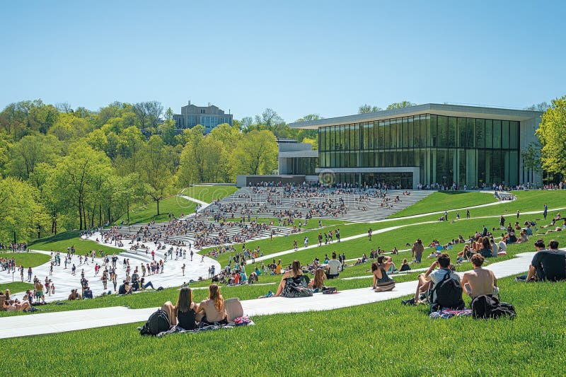 A University Amphitheater Filled with Students, Academic and Lively ...