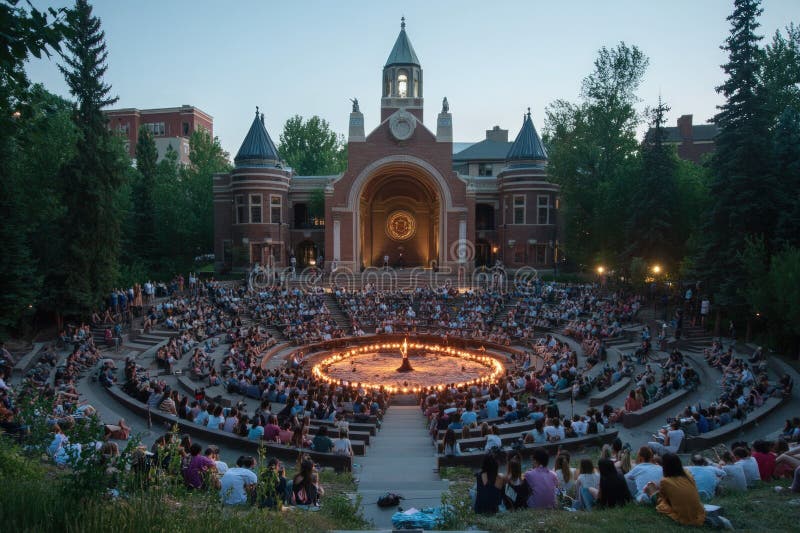 A University Amphitheater Filled with Students, Academic and Lively ...