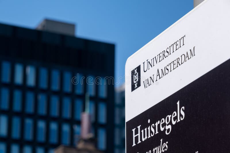 University of Amsterdam Sign Editorial Photo - Image of modern, holland ...
