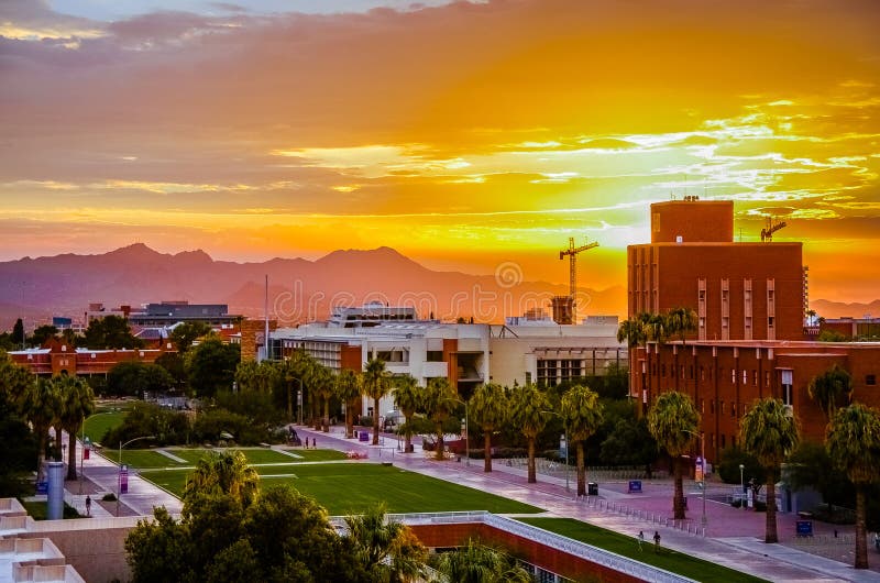 University of Arizona Sunset Editorial Stock Image - Image of campus ... University of Arizona Sunset Editorial Stock Image - Image of campus ...