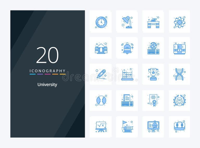 20 University Blue Color Icon for Presentation Stock Vector ...