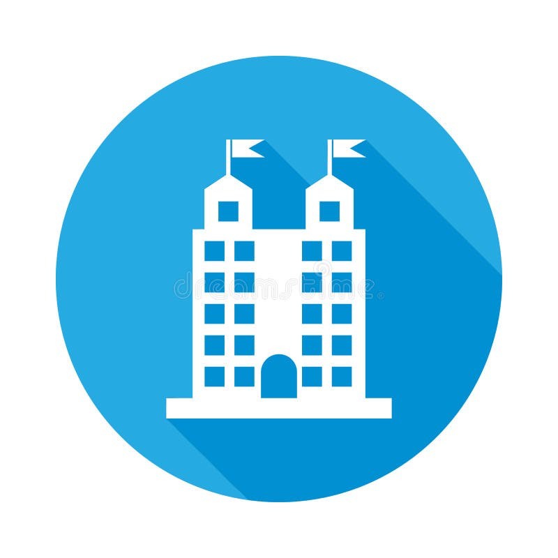 University Building Flat Icon with Long Shadow Stock Illustration ...