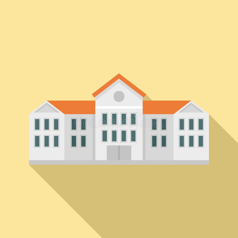 University Building Icon, Flat Style Stock Vector - Illustration of ...