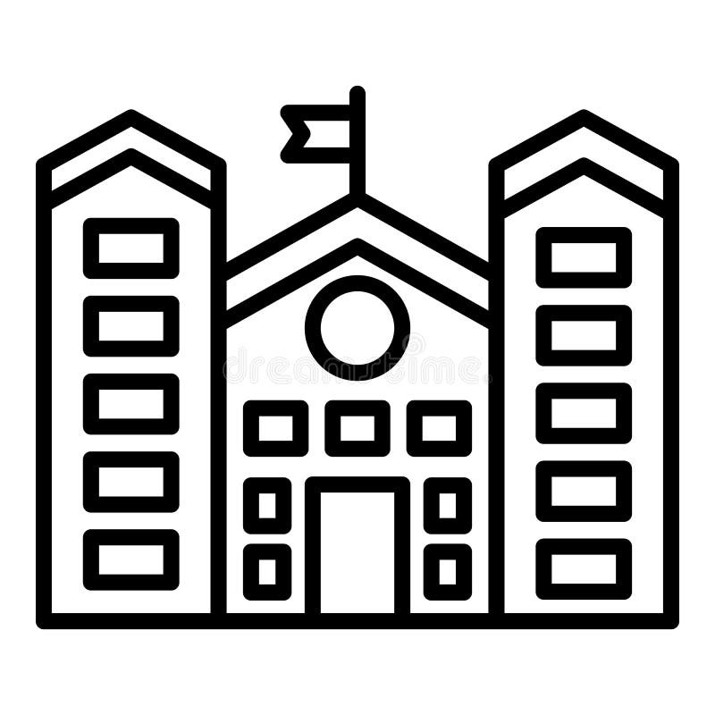 University Building Icon, Outline Style Stock Vector - Illustration of ...