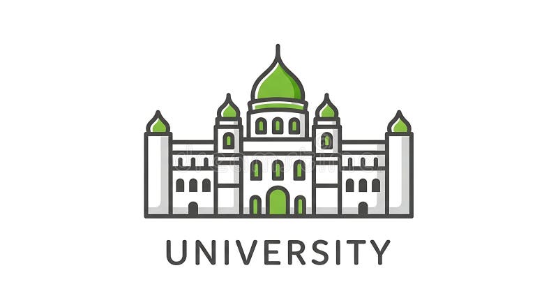 University Building Vector Illustration for Education Logo Design and ...