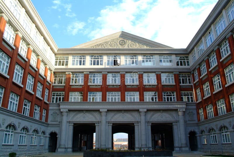 University Campus College Building Stock Image - Image of ancient ...