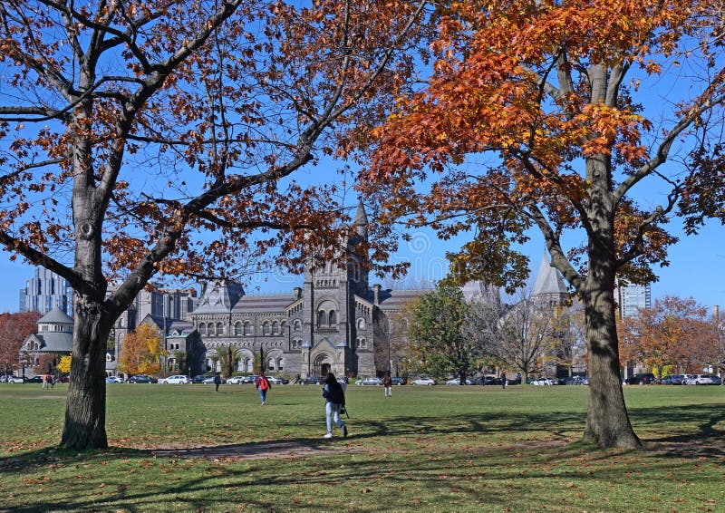 University campus in fall editorial stock image. Image of trees - 79694349