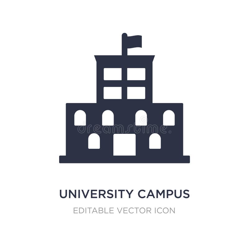 University Campus Icon on White Background. Simple Element Illustration ...