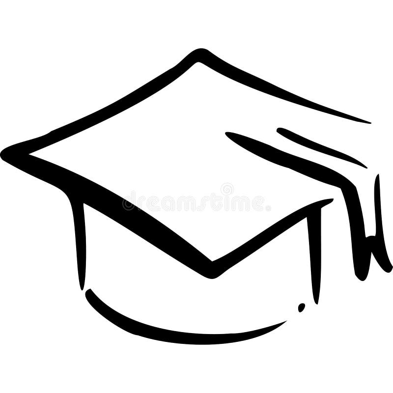 University Cap Sketch Vector Illustration Stock Illustration ...