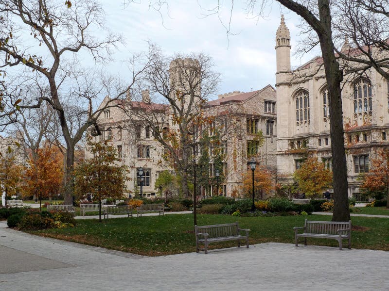 University of Chicago Campus Stock Image - Image of chicago, lavish ...