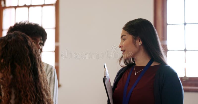 University, Class and Professor Talking To Students in a Classroom for ...