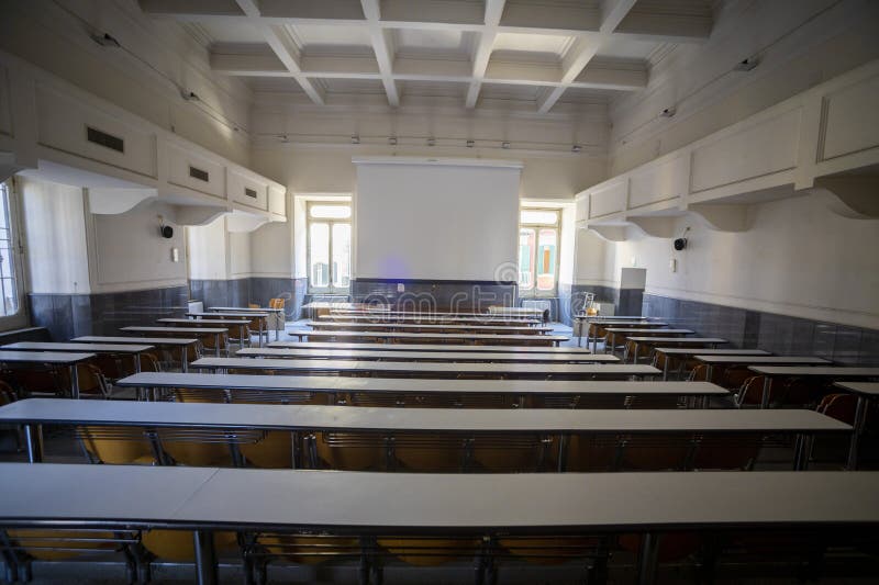 University classroom stock photo. Image of empty, interior - 318091488