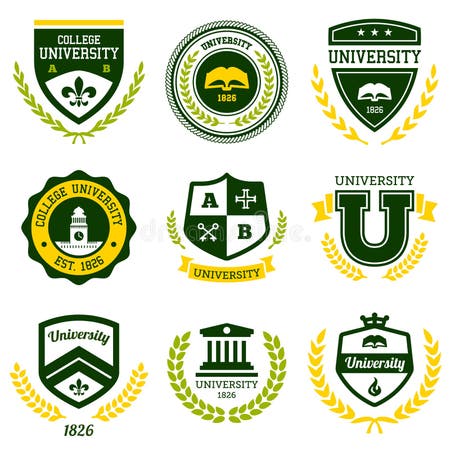 University and College Crests Stock Vector - Illustration of insignia ...
