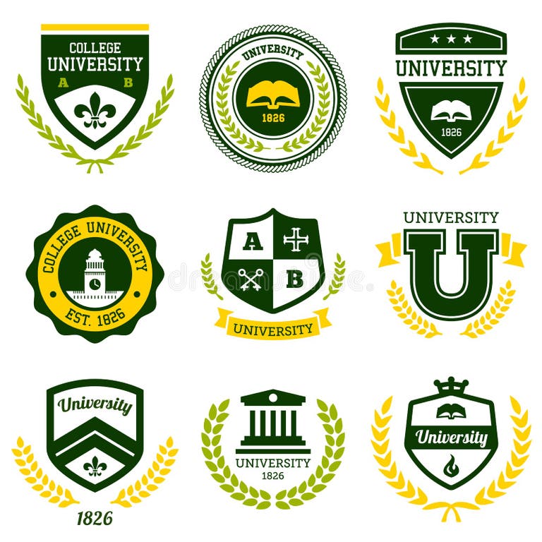 University and College Crests Stock Vector - Illustration of insignia ...