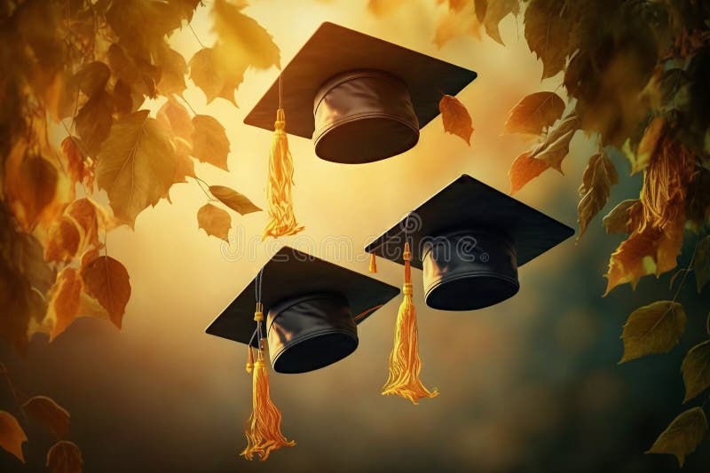 University College Graduation Varsity Hats Generative AI Stock ...