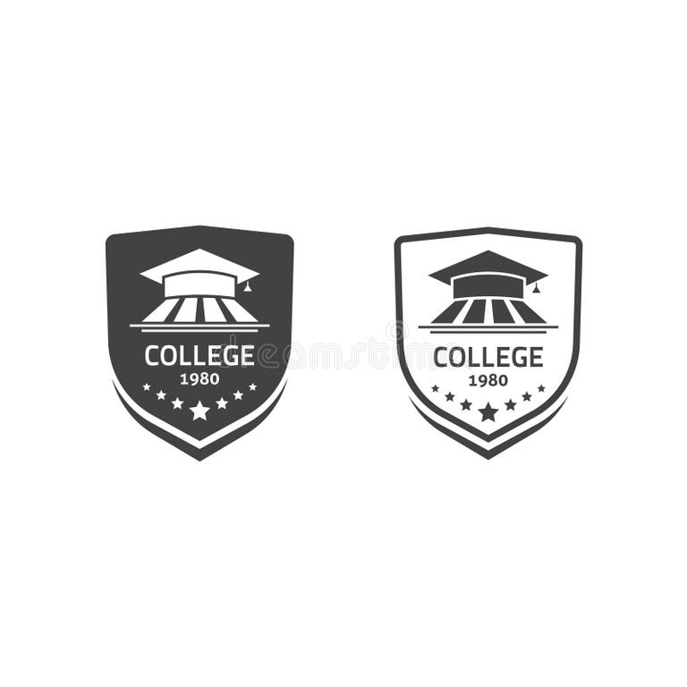University Crests and College School Emblems Set Vector Logos Stock ...