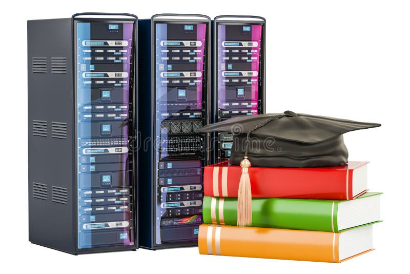 University Data Center Concept, Server Racks. 3D Rendering Stock ...