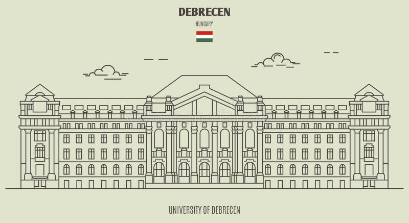 University of Debrecen in Debrecen, Hungary. Landmark Icon Stock Vector ...