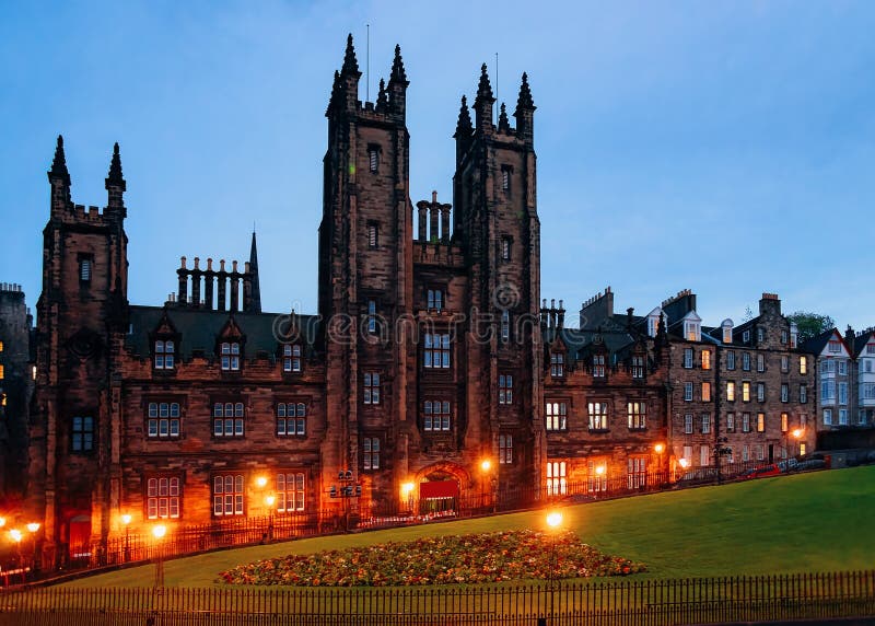 University of Edinburgh in Scotland Evening Stock Photo - Image of ...
