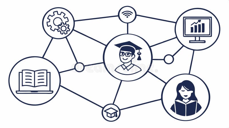 University Education Network: Study, Learning, Campus, Knowledge Vector ...