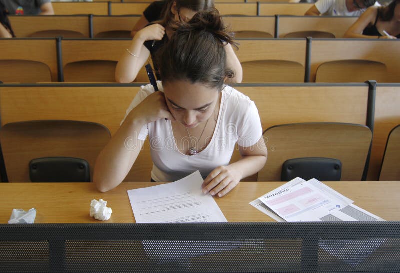 University exam editorial stock image. Image of girl - 103102289