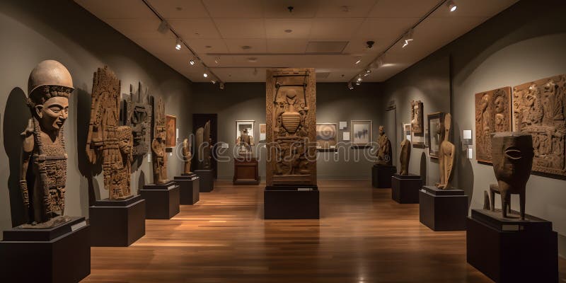 A University Exhibit with Displays of Historical Artifact Created with ...