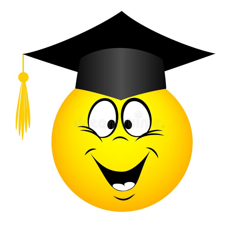 The University Graduate in a Square Academic Hat, Emoticon Stock Vector ...