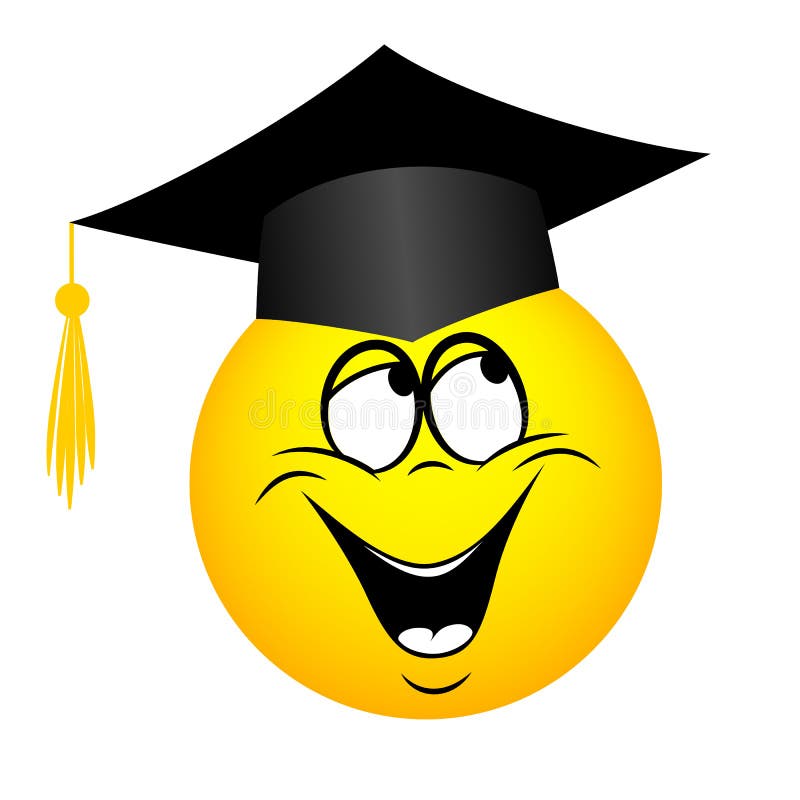 The University Graduate in a Square Academic Hat, Emoticon Stock Vector ...