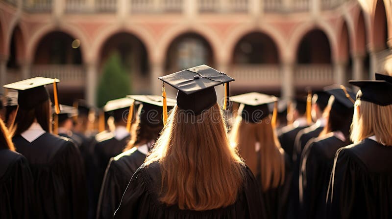 University Graduates. Generative AI Stock Illustration - Illustration ...