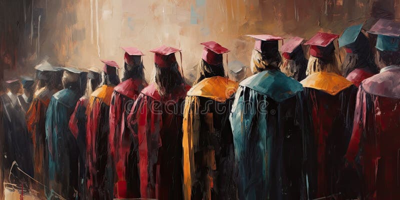 University Graduation Concept. Stock Illustration - Illustration of ...