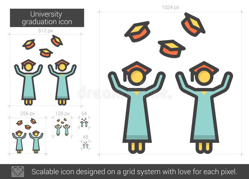 University Graduation Line Icon. Stock Vector - Illustration of icon ...