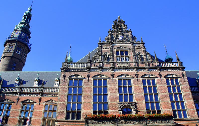Tower Of Groningen University Stock Photo - Image of clock, groningen ...