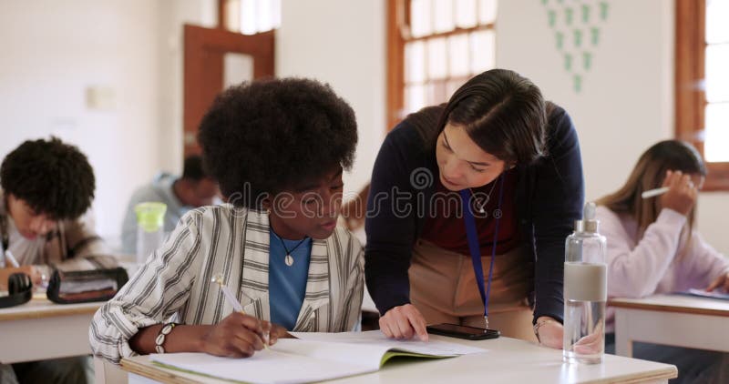 Face, Smile and Education with a Woman Teacher in a Classroom for a ...