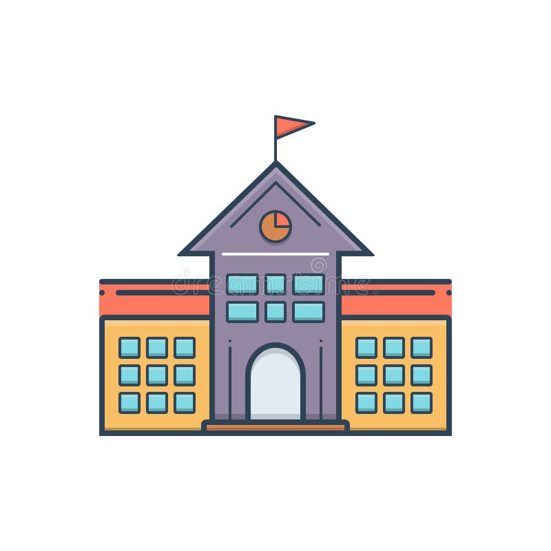 Color Illustration Icon for University, College and Academy Stock ...