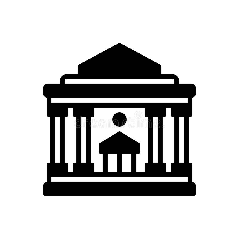 Black Solid Icon for University, College and School Stock Illustration ...