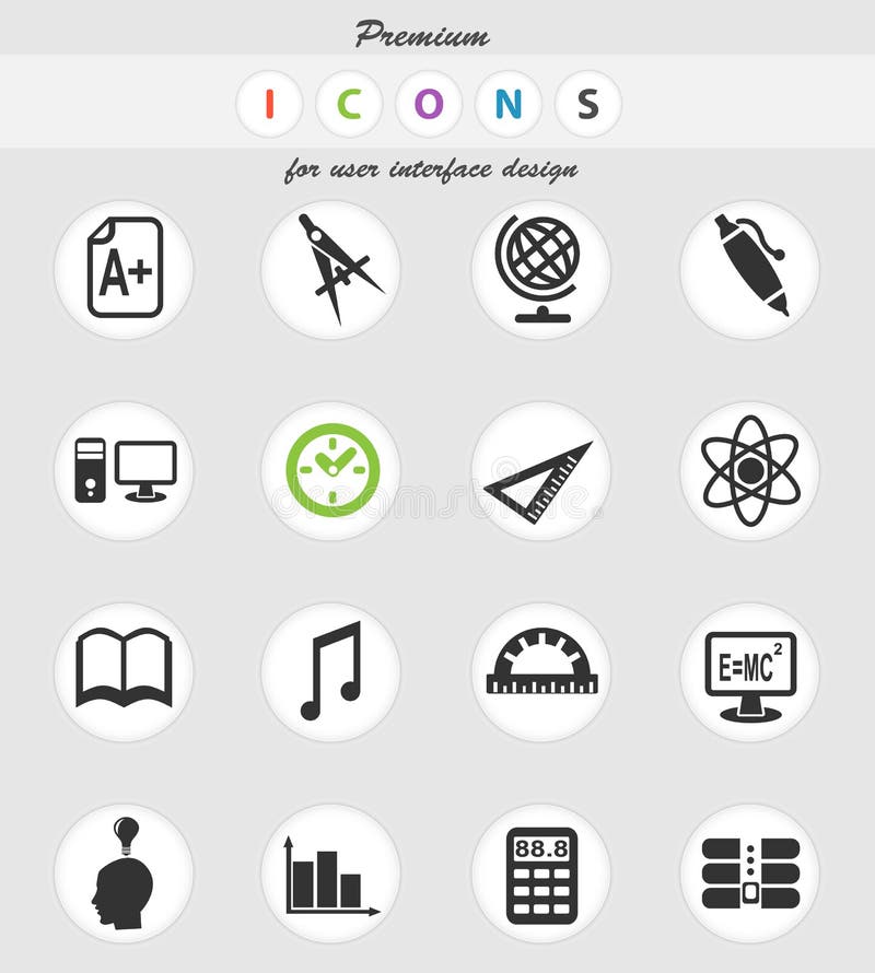University icon set stock vector. Illustration of design - 122728001