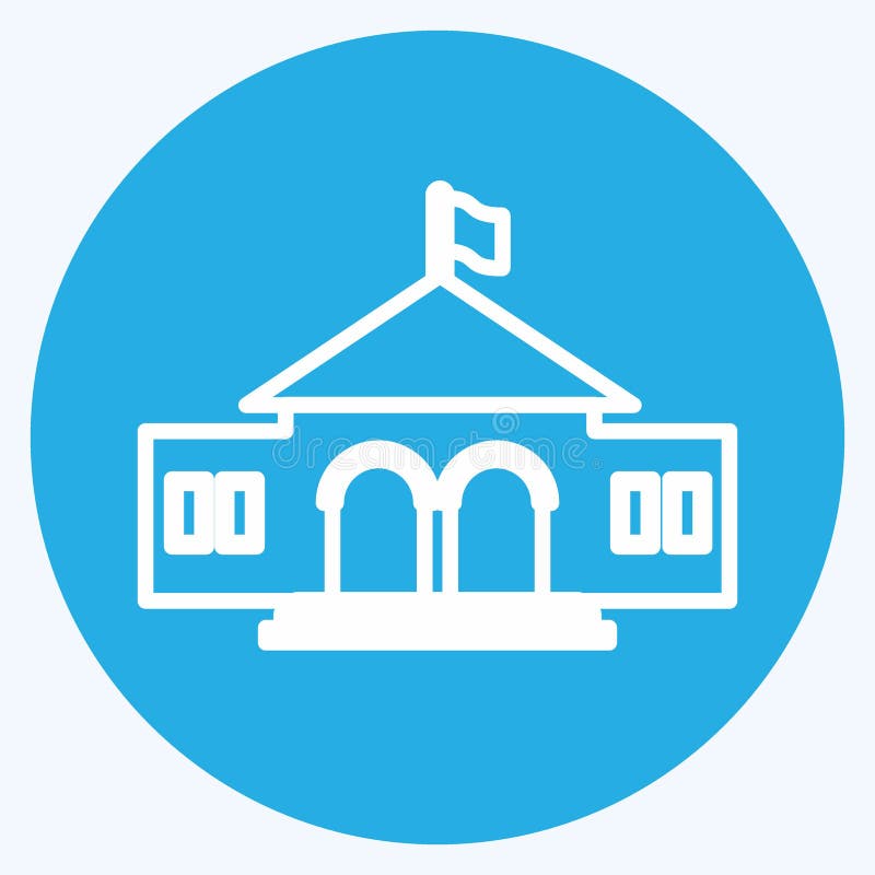 University Icon in Trendy Blue Eyes Style Isolated on Soft Blue ...