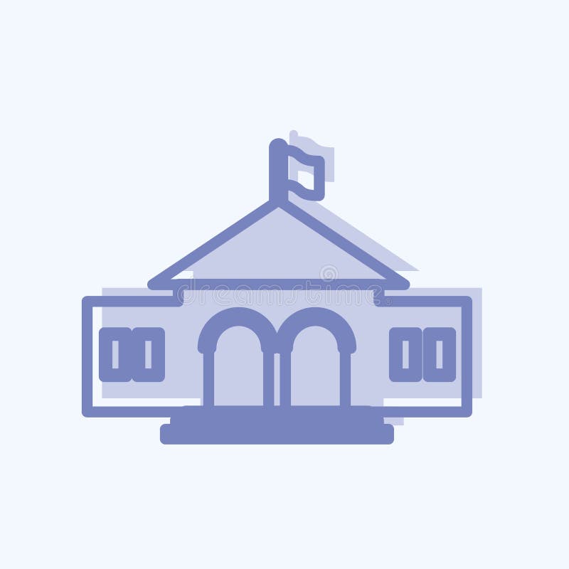 University Icon in Trendy Two Tone Style Isolated on Soft Blue ...