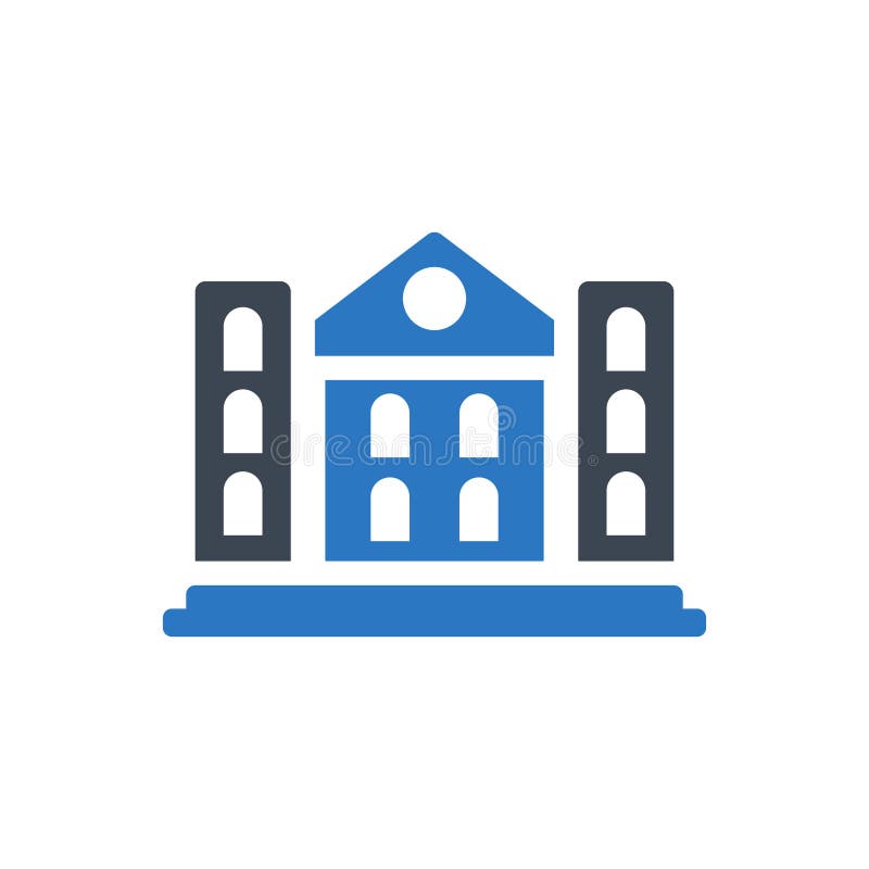 University Icon, Black Vector Sign with Editable Strokes, Concept ...