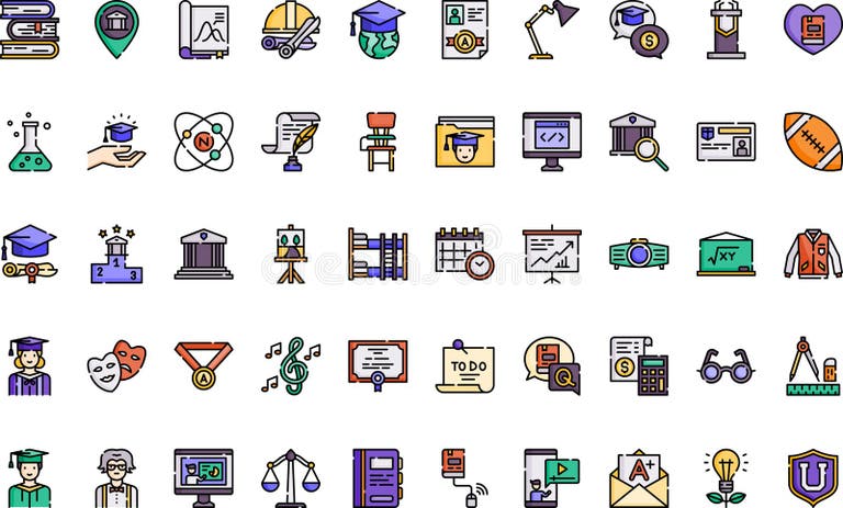 University Icons High-Quality Vector Icons Collection with Editable ...