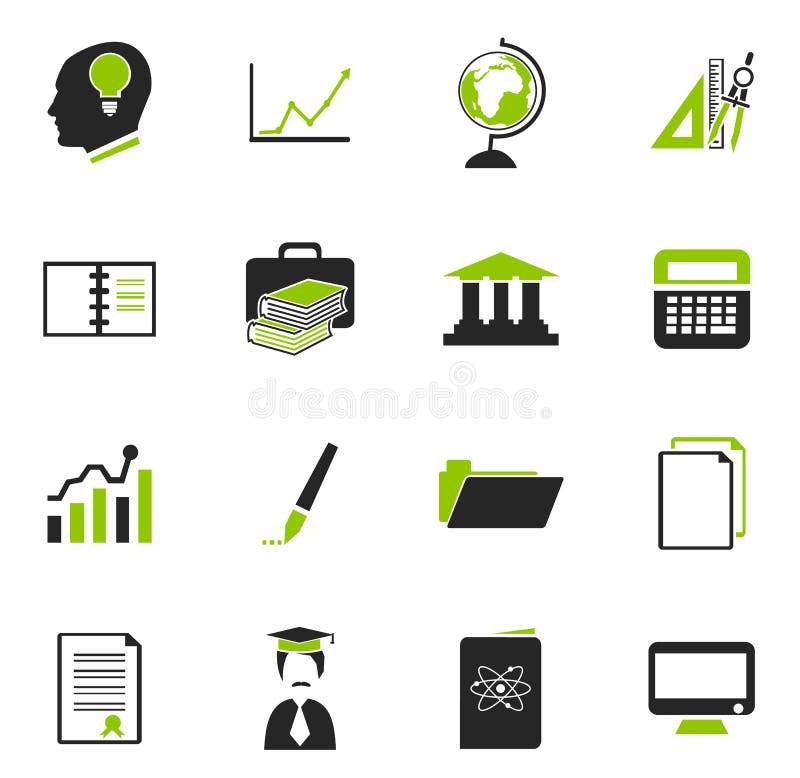 University icons set stock illustration. Illustration of computer ...