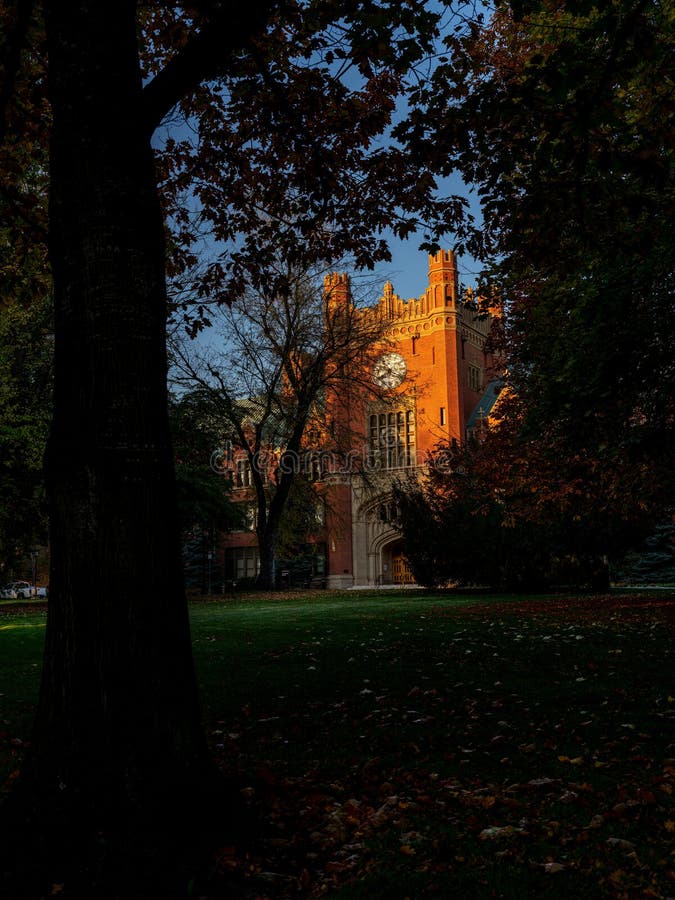 University of Idaho Admin Building in Fall Sunrise Stock Photo - Image ...