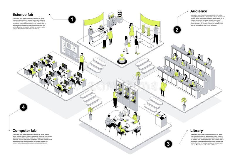University Isometric Concept Stock Vector - Illustration of website ...